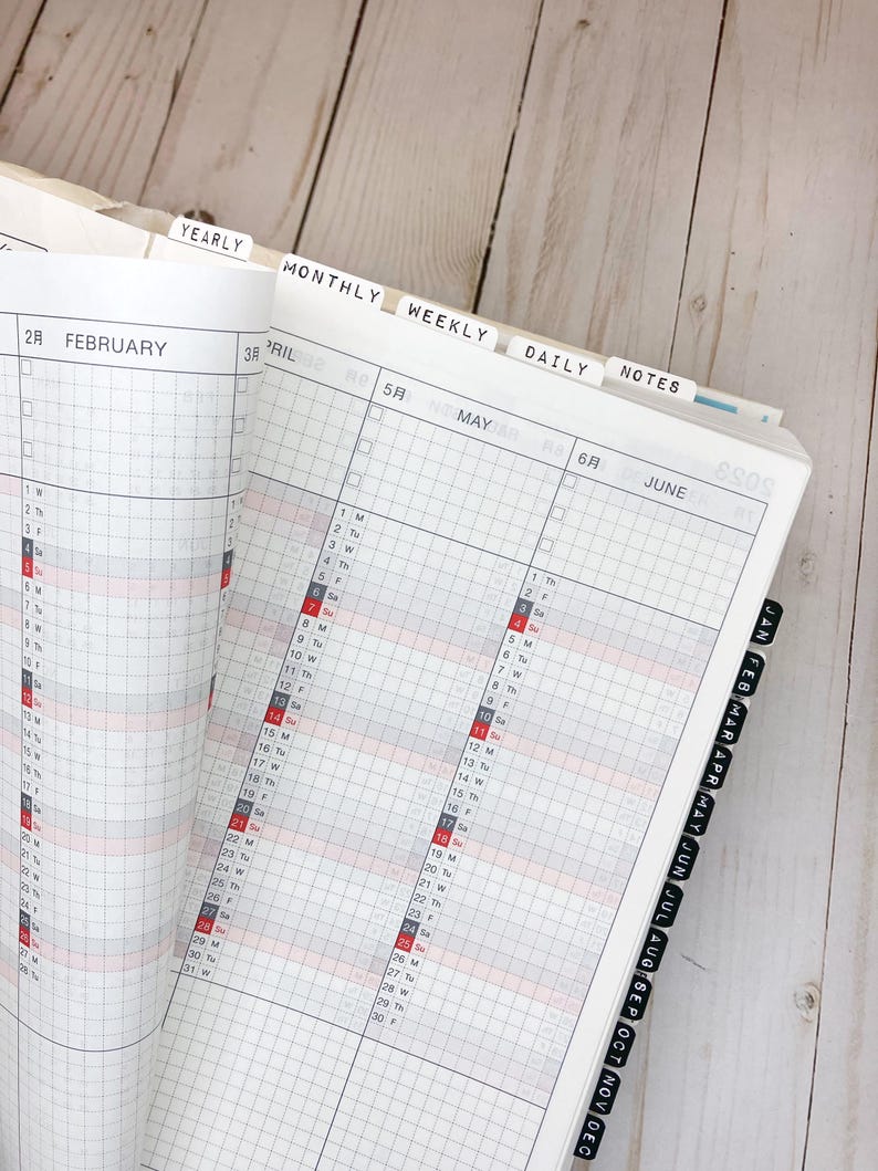 Mini Planner Tab Stickers | Monthly Titles Label Handwriting Font ...