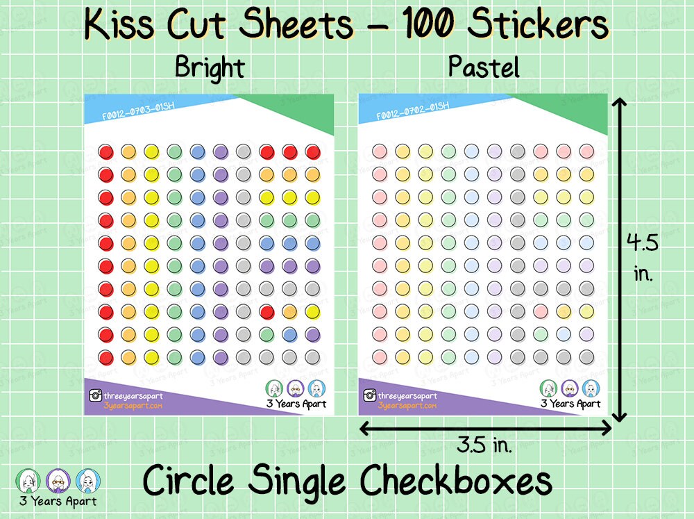 Single Checkbox Shapes Stickers Square Circle Triangle - Etsy