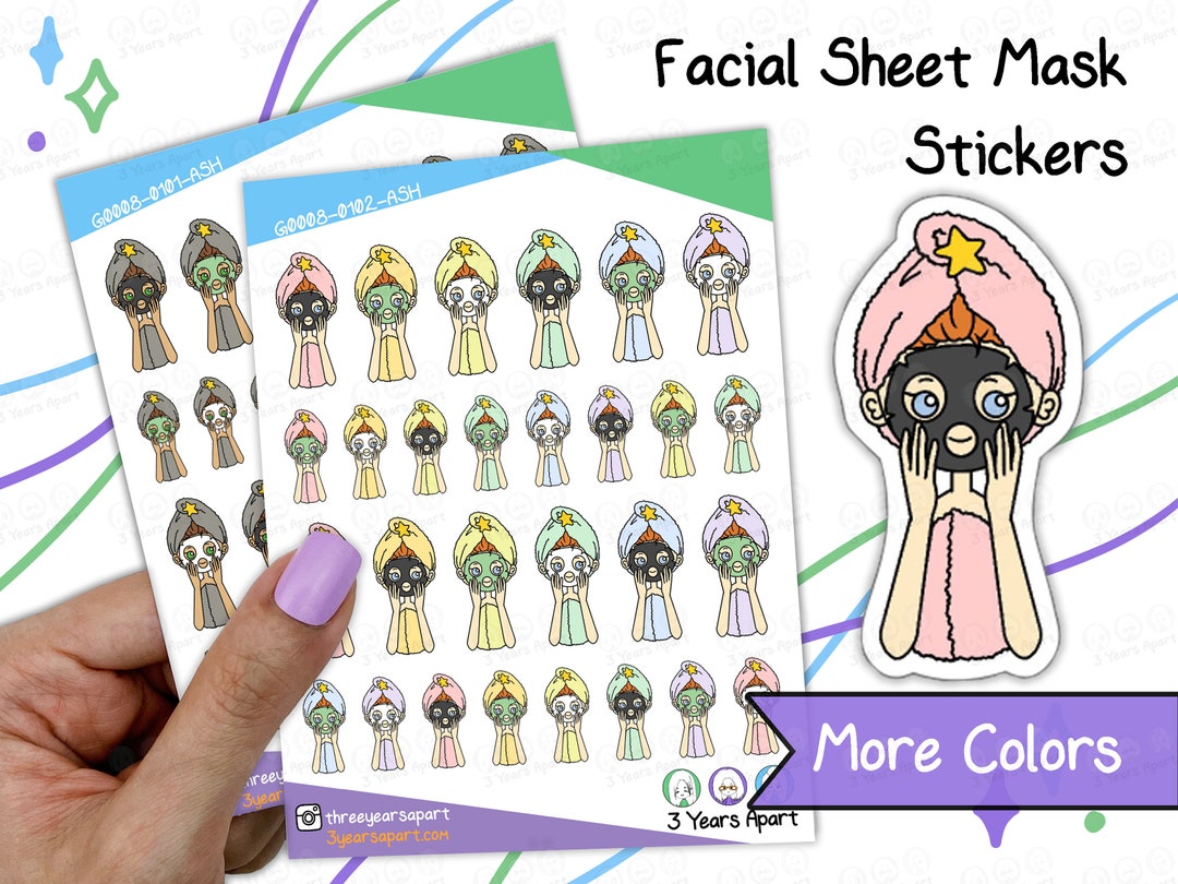 Sheet Face Mask Girl | Custom Coloring Deco Skincare Moisturize Self ...