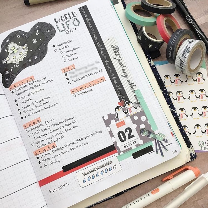 Bullet Journal Monthly Sticker Kit | Custom Color Functional & Deco ...