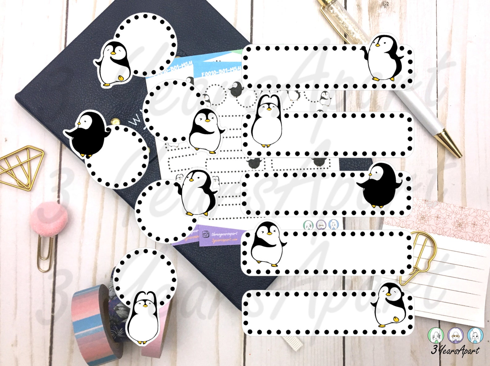 Cute Penguin Dance Label Stickers Daily Kawaii Functional - Etsy