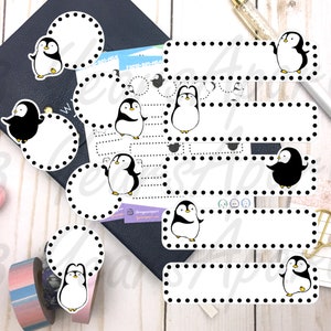 Cute Penguin Dance Label Stickers | Daily Kawaii Functional Party ...