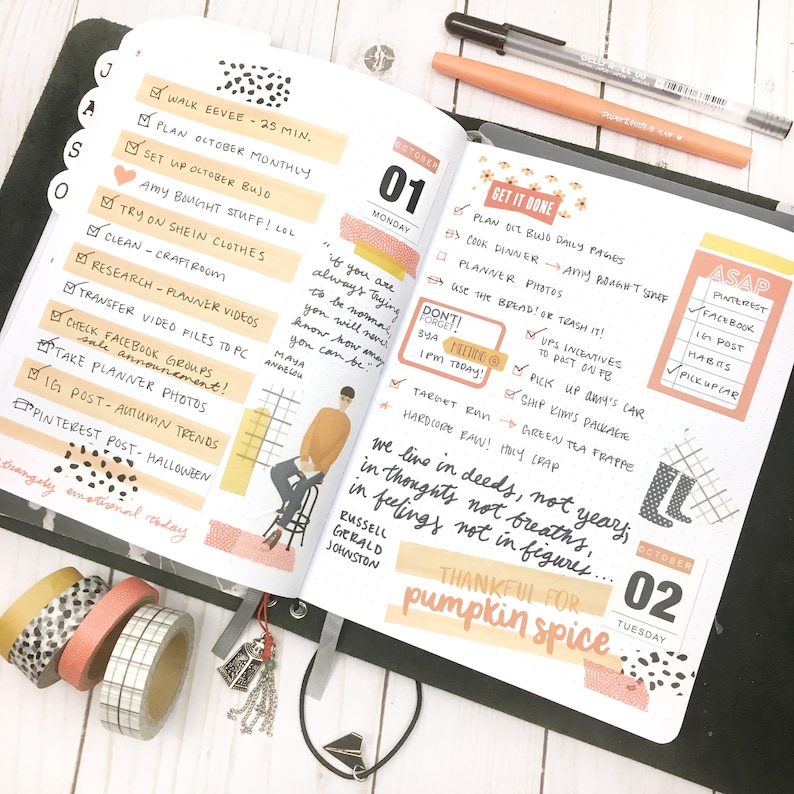 Bullet Journal Monthly Sticker Kit Custom Color Functional & - Etsy