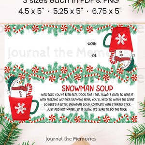 Snowman Soup Treat Bag Topper, Snowman Soup Label, Christmas Treat Bag ...