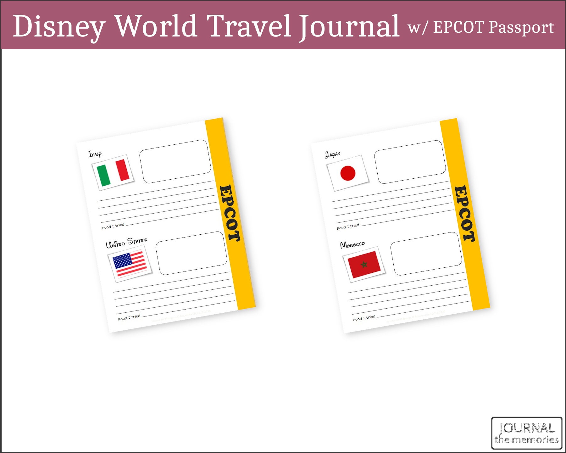 Disney Journal for Kids Disney World Journal With Epcot | Etsy