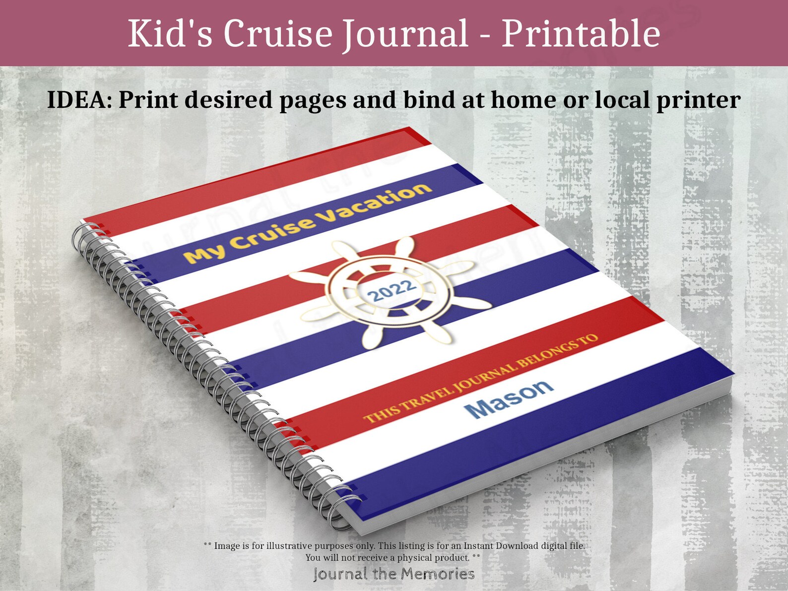 Cruise Journal Printable Keepsake - Great for All Cruise Lines - Kids ...