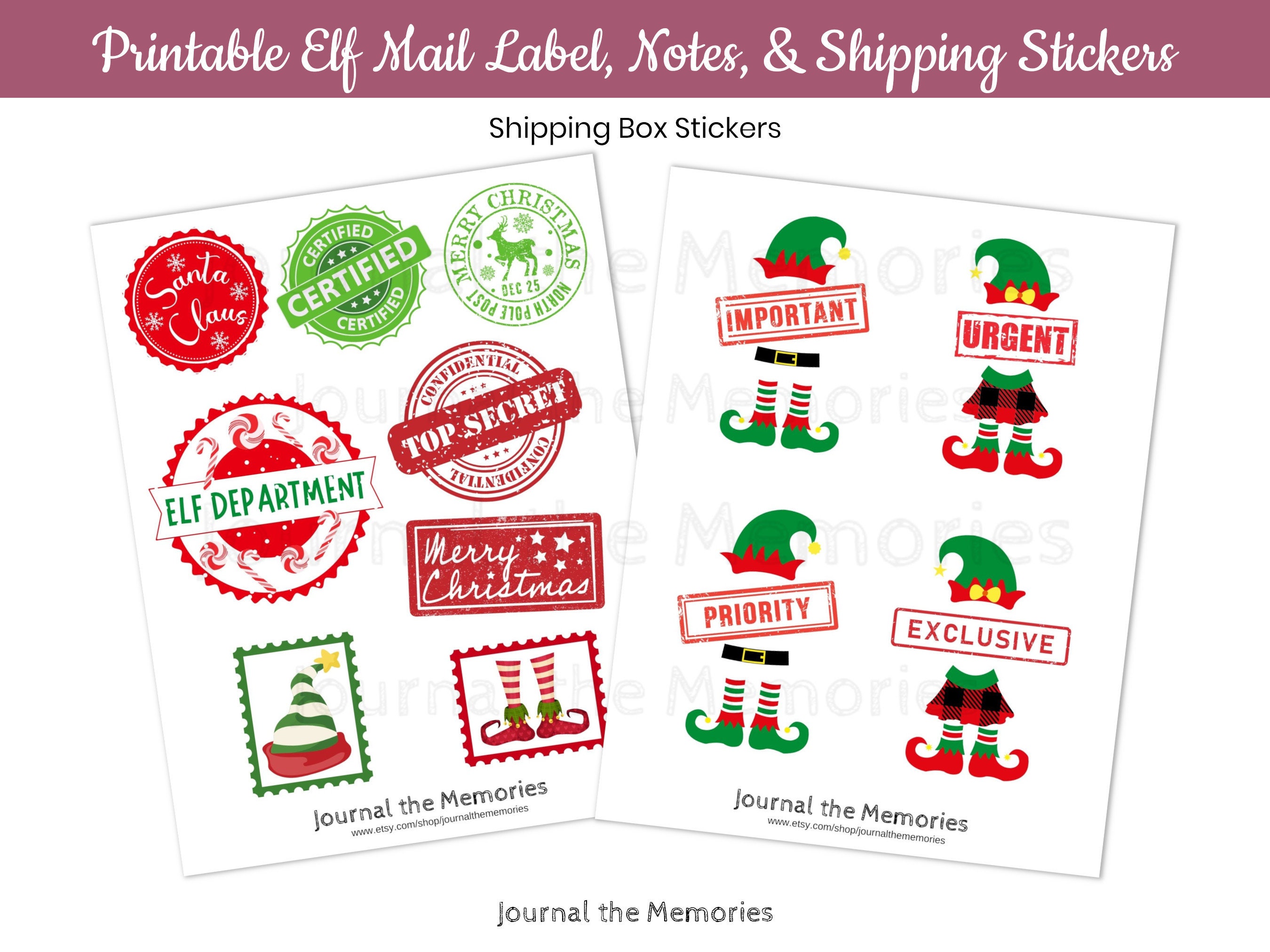 Printable Elf Mail Label, Notes, and Stickers (PDF) - Etsy