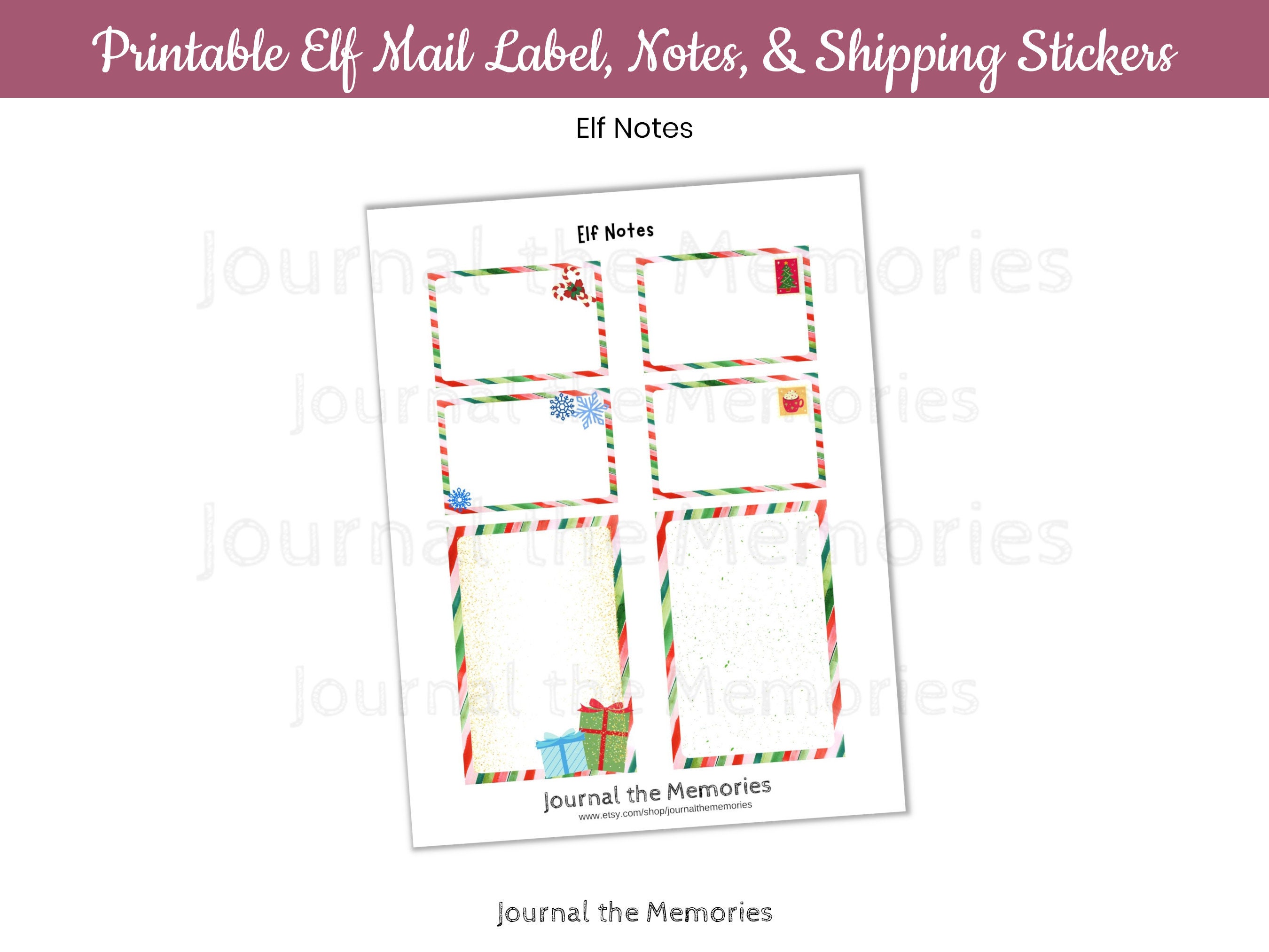 Printable Elf Mail Label, Notes, and Stickers (PDF) - Etsy