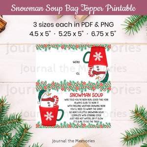 Snowman Soup Treat Bag Topper, Snowman Soup Label, Christmas Treat Bag ...