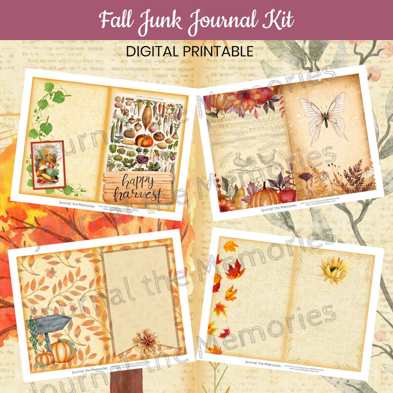 Fall Junk Journal Kit Printable Fall Ephemera Autumn Junk Journal ...