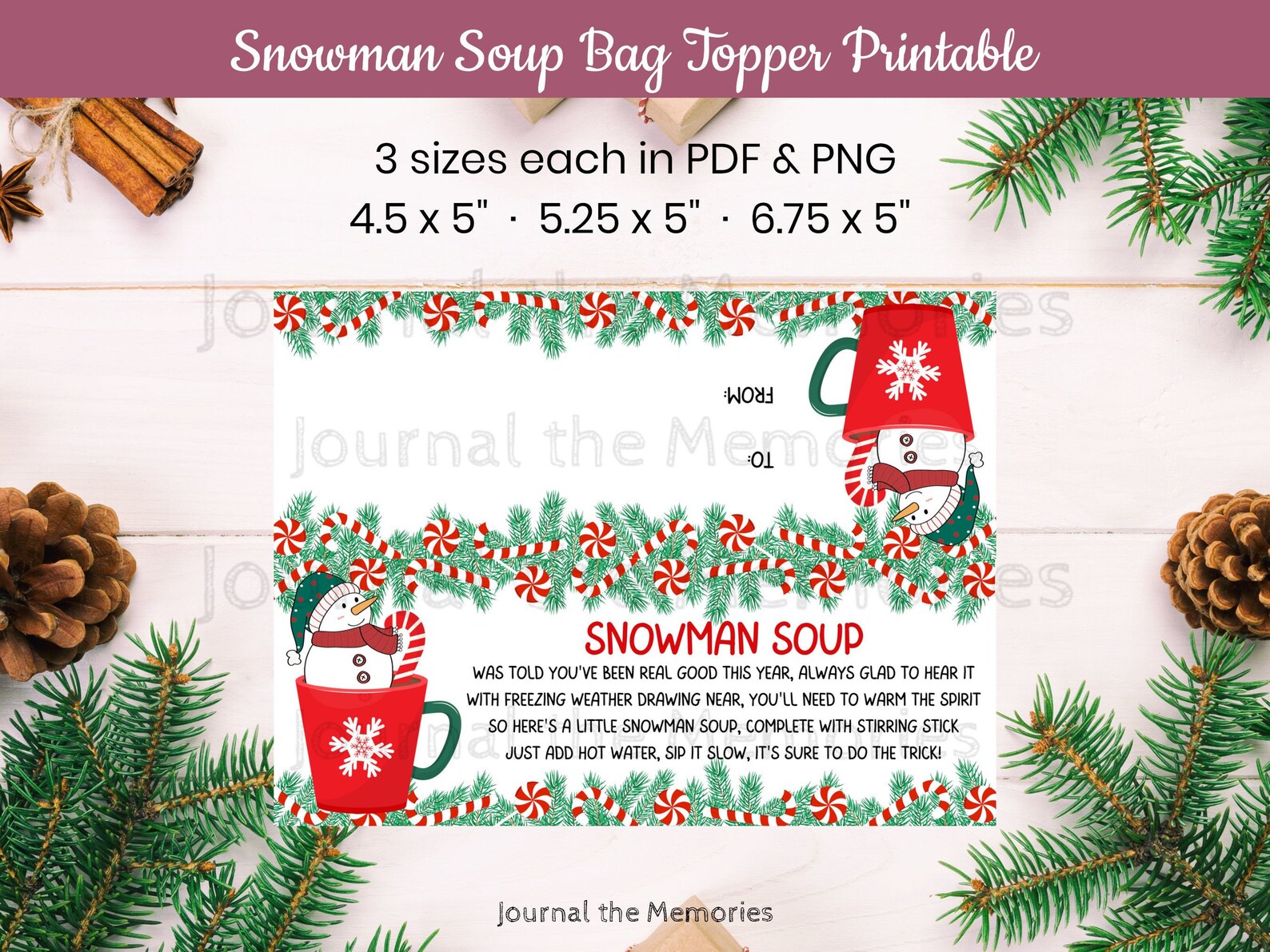 Snowman Soup Treat Bag Topper, Snowman Soup Label, Christmas Treat Bag ...