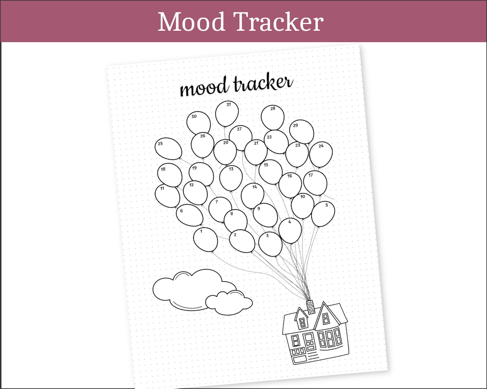 Monthly Mood Tracker Printable Mood Tracker Journal Mood - Etsy