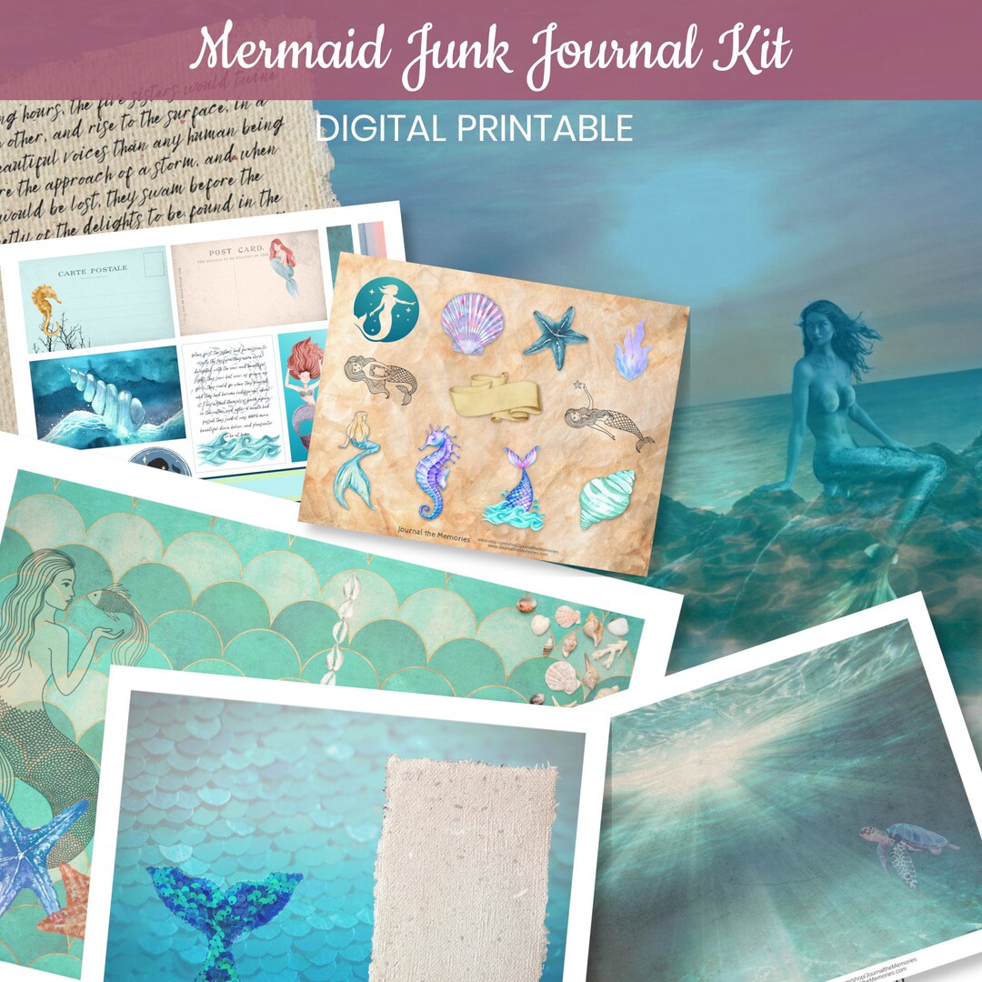 Mermaid Junk Journal Printable - Junk Journal Kit Mermaid Ephemera ...