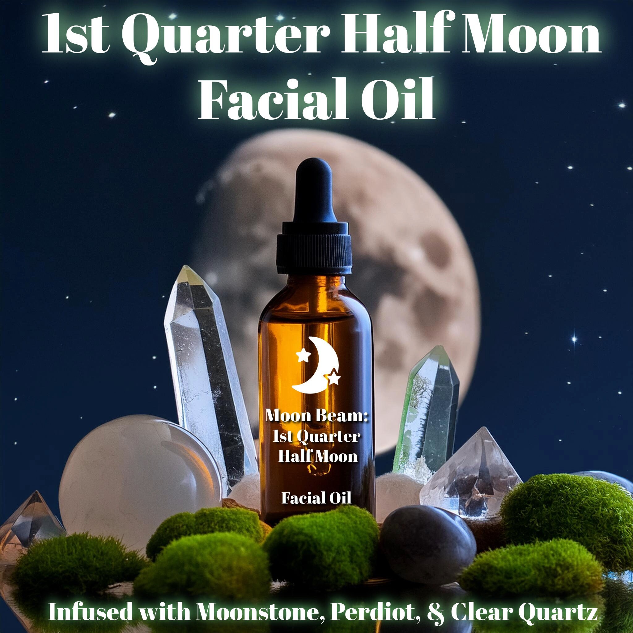 Moon Beam 1st Quarter Half Moon Facial Oil - Etsy