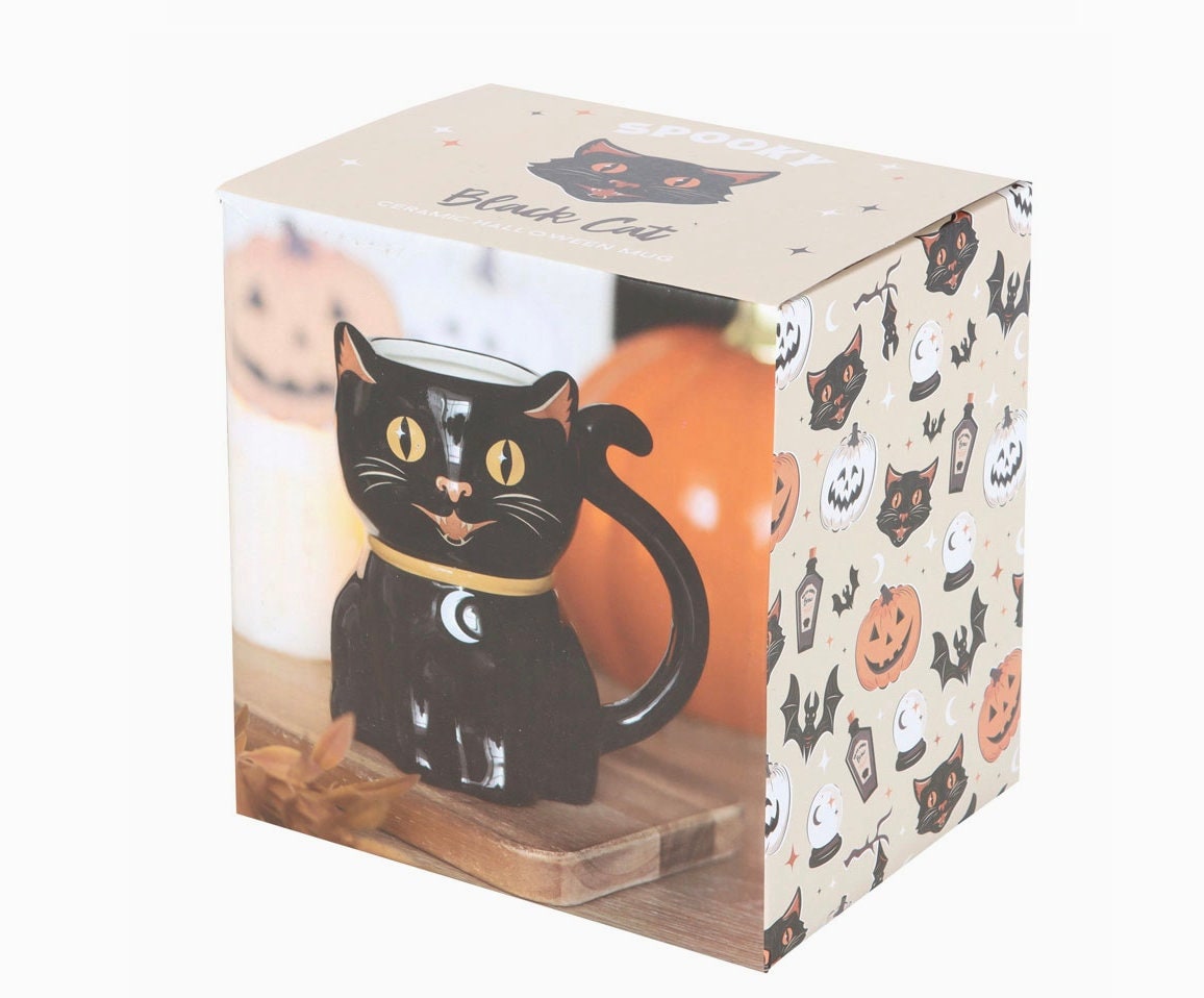 Spooky Black Cat Shaped Halloween Mug - Etsy