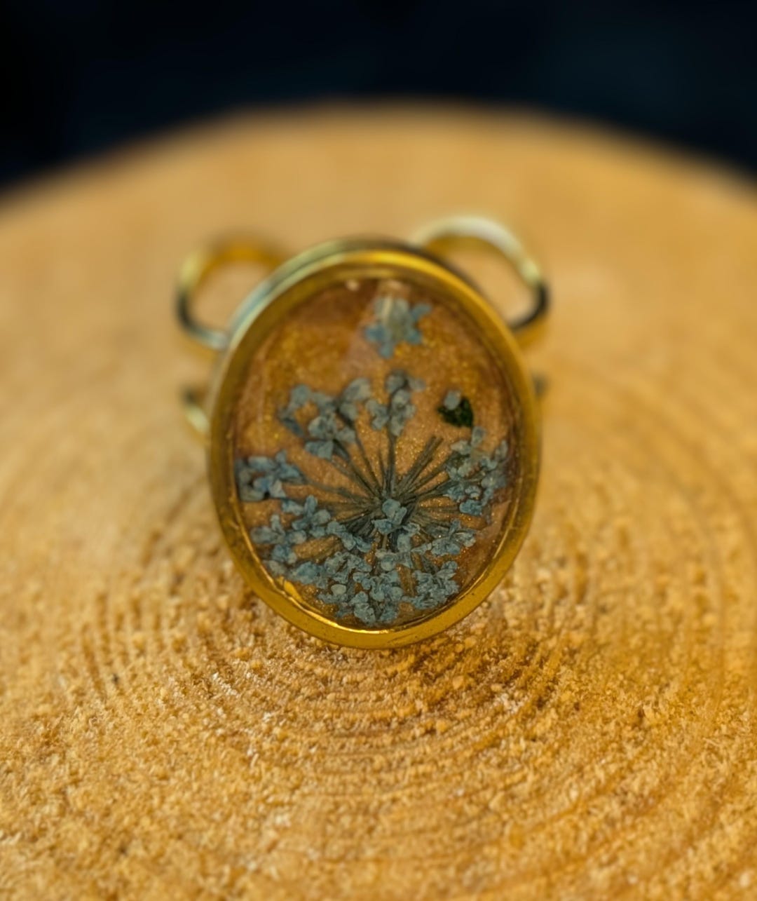 Nature Scape: Bloom Explosion. Statement Ring With Authentic Botanicals ...