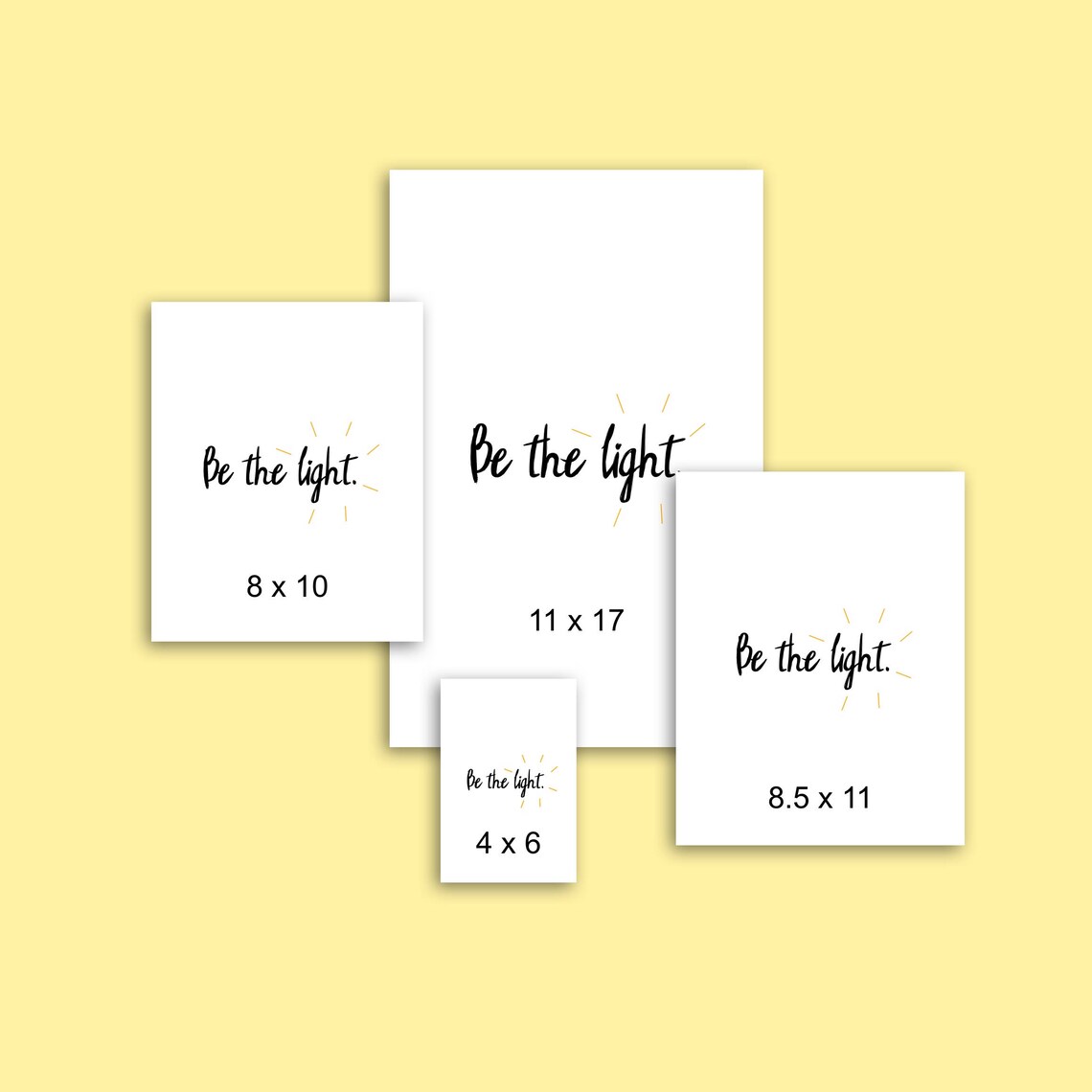 Be the Light - Digital Download - Printable Art - Minimalist Art - Etsy