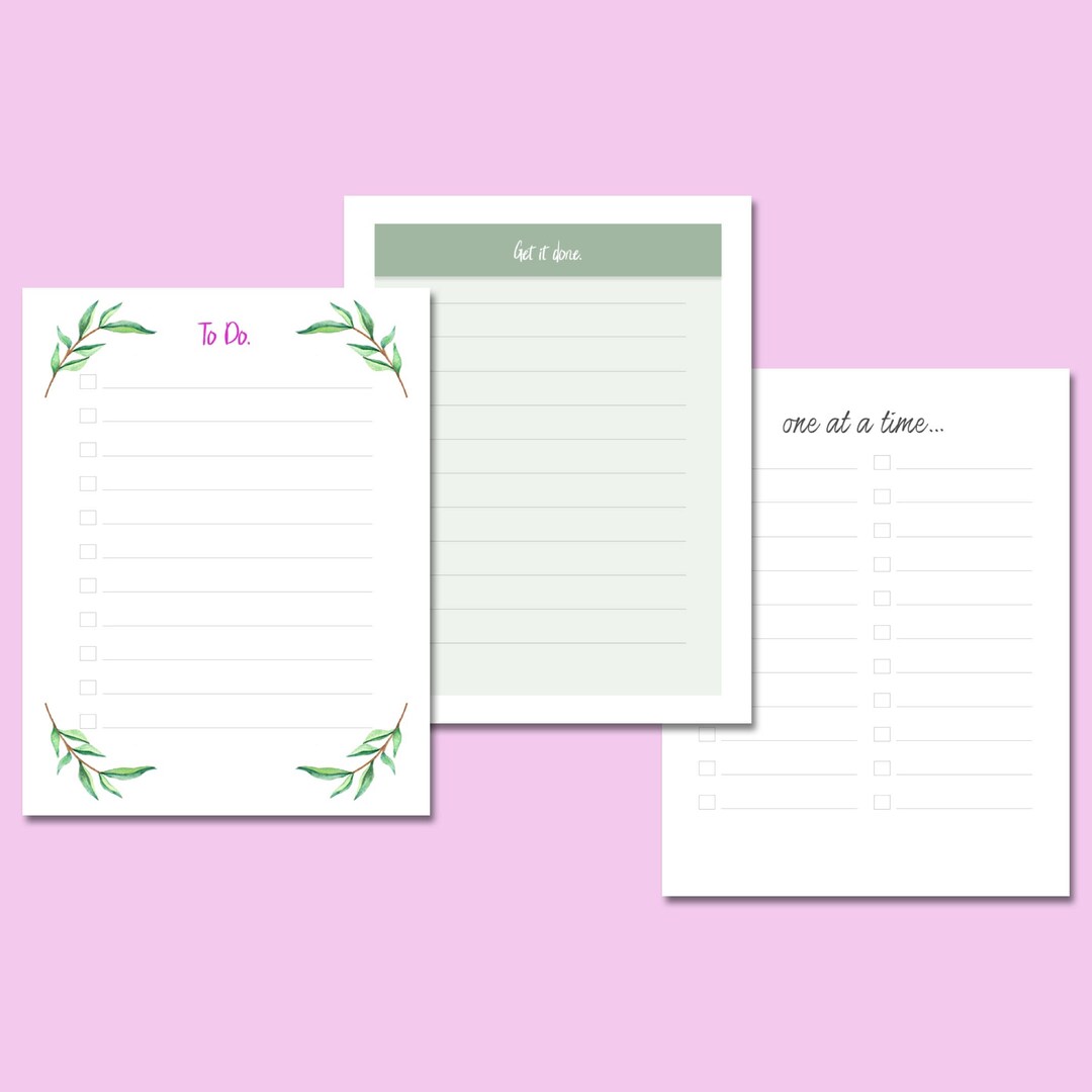 3 Designs in 1 - to Do Lists - Printable - Digital Design - Etsy