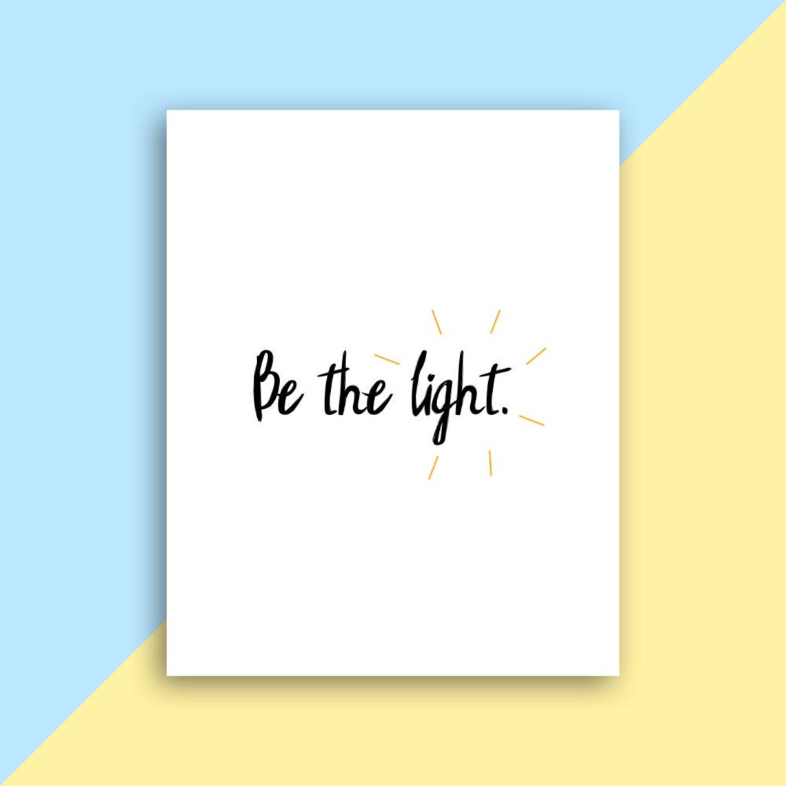 Be the Light - Digital Download - Printable Art - Minimalist Art - Etsy