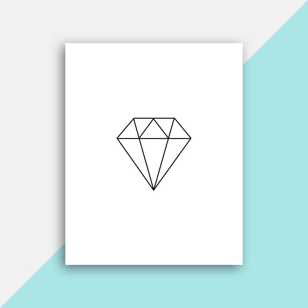 Diamond - Digital Print - Minimalist Design - Wall Decor - Etsy