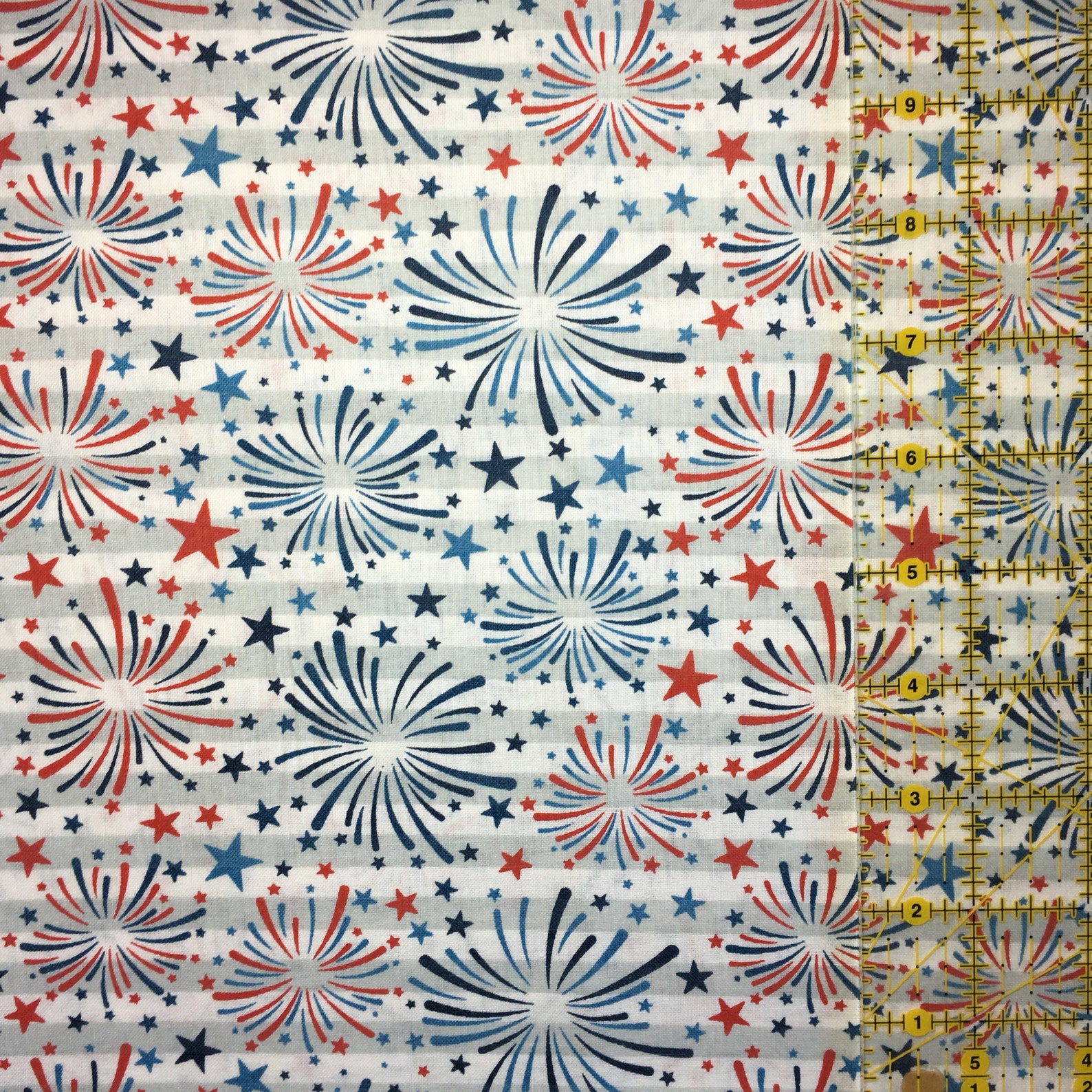 Fireworks Patriotic Quilting Cotton Fabric Half Yard Red | Etsy