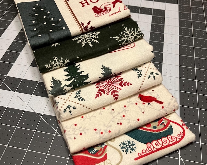 Winter Flannel Fat Quarter Bundle, Christmas Fabric, Holidays ...