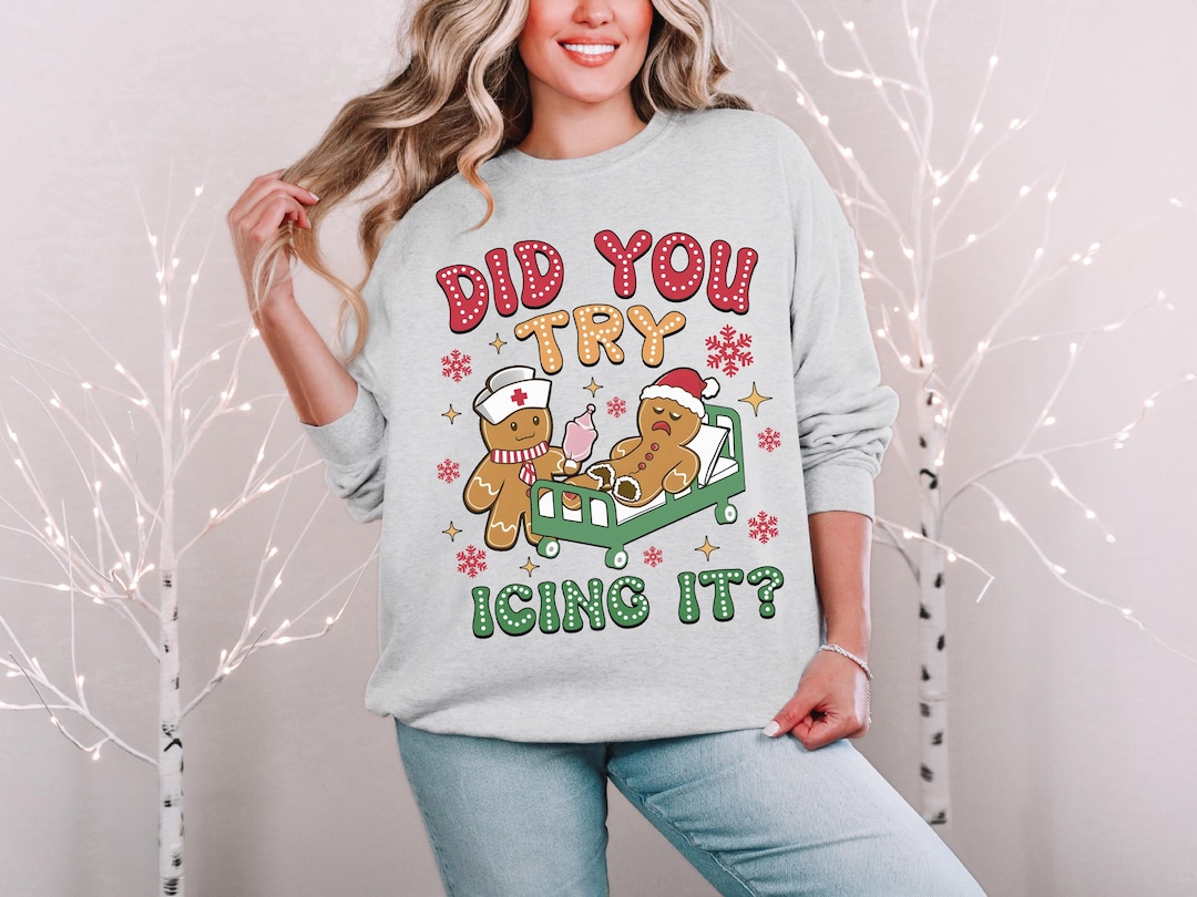 Gingerbread Christmas Sweatshirt, Holiday Crewneck, Funny Winter ...