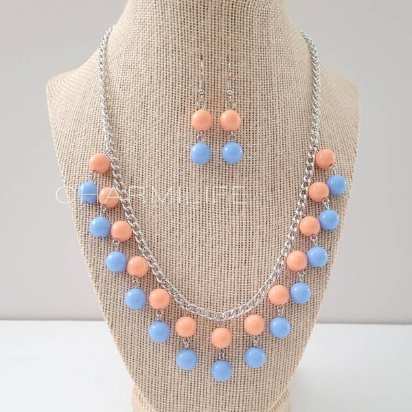 Peach Coral Necklace - Etsy