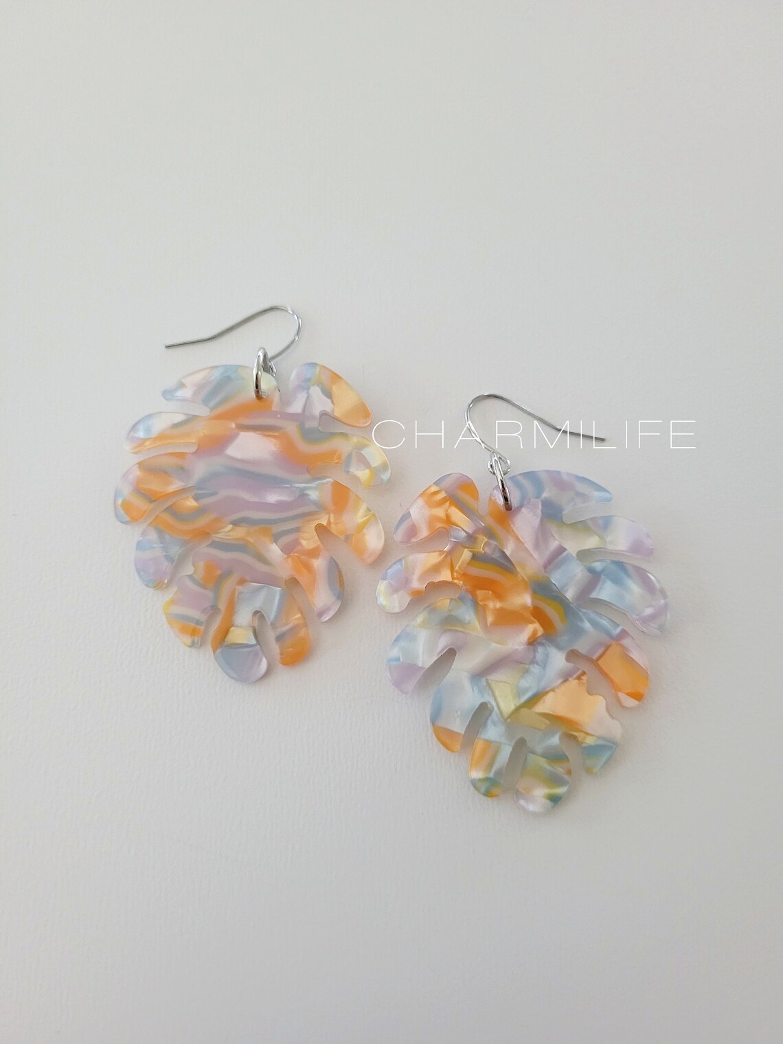 Monstera Leaf Earrings Tortoise Shell Earrings Statement Earrings ...