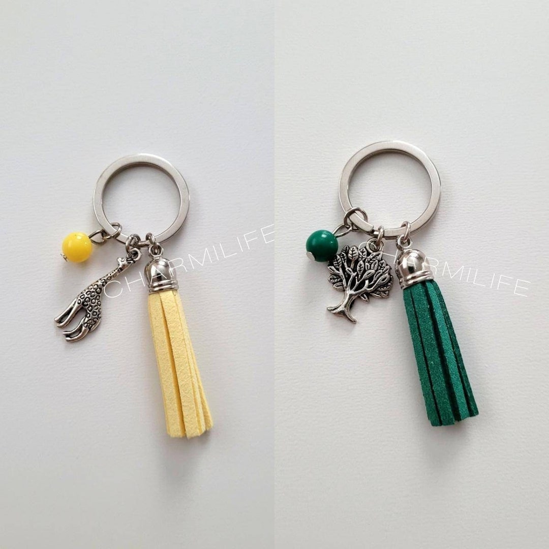 Giraffe Keychain Tree of Life Keychain Cute Keychains Yellow - Etsy