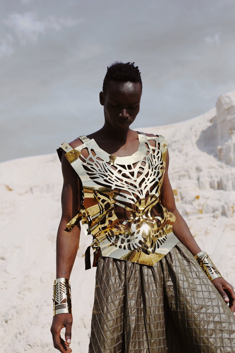 Leather armor Burning Man Steampunk Rave outfit Armor of god | Etsy