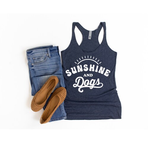 Sunshine and Dogs Tank Dog Mom Tank Tops for Women Dog - Etsy