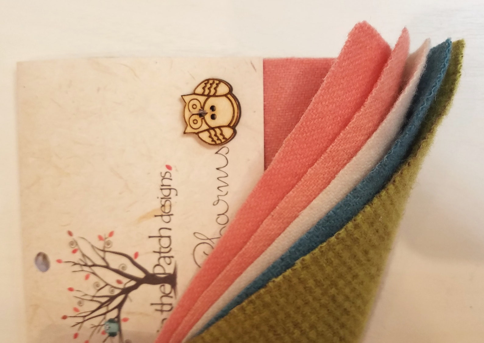 Wool Fabric, Wooly Charms Charm Pack by in the Patch, Color Spring ...