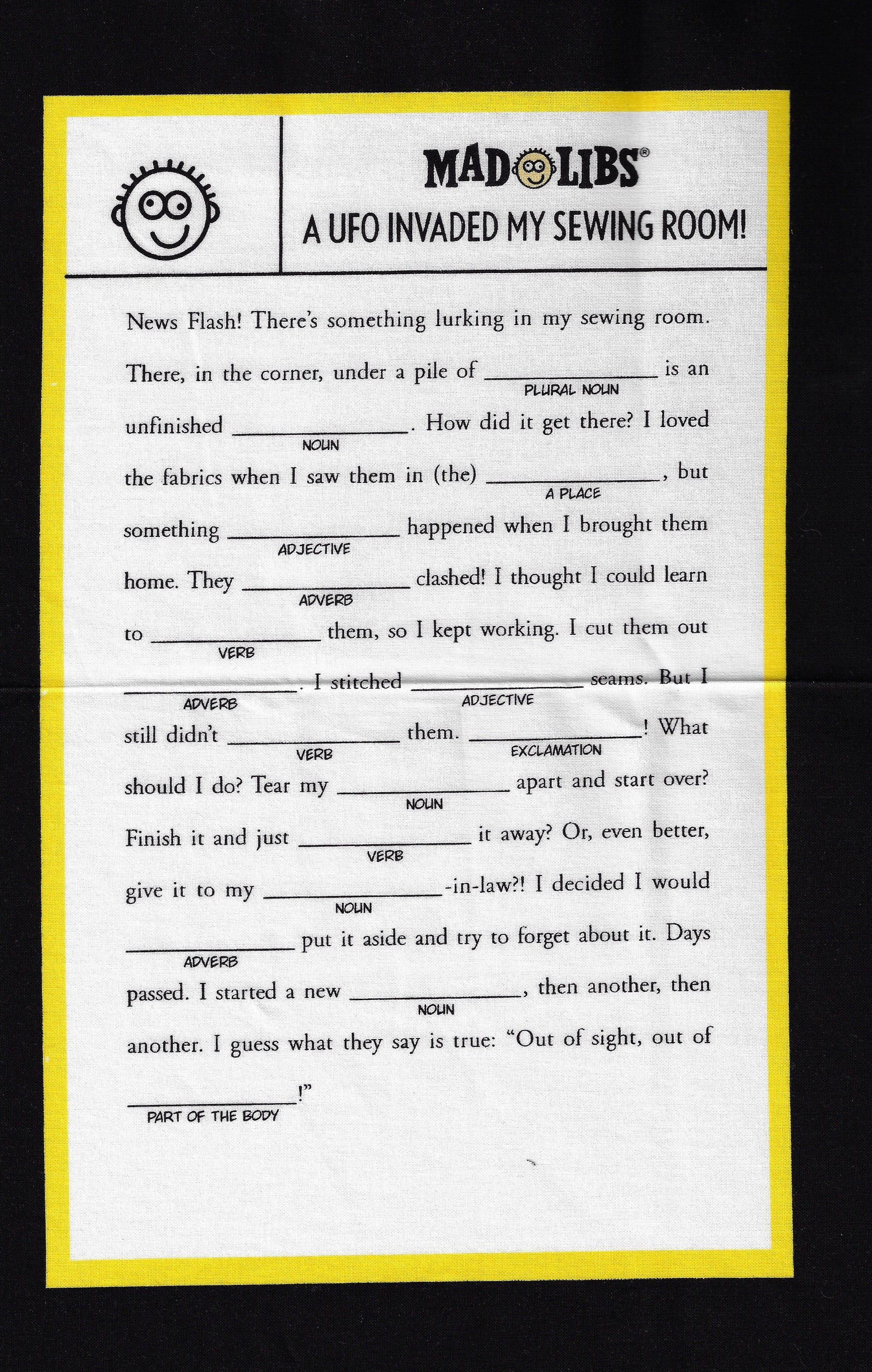 Fabric Mad Libs by Timeless Treasures 6 Different Frames per - Etsy