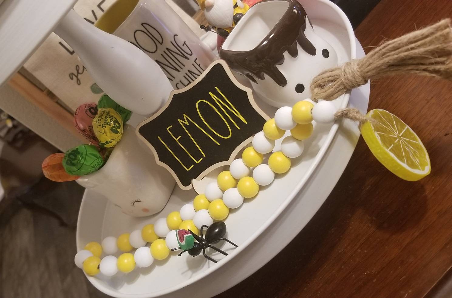 Lemon Wood Bead Garland Lemon Decor Wood Bead Garland - Etsy