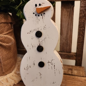 Rustic Snowman Decor, Wood Distressed Snowman, Repurposed Wood Decor ...