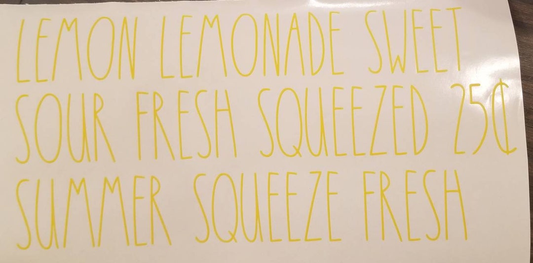 Lemon Rae Dunn Inspired Lemon Vinyl Decals, Lemon Themed, Diy Decals ...