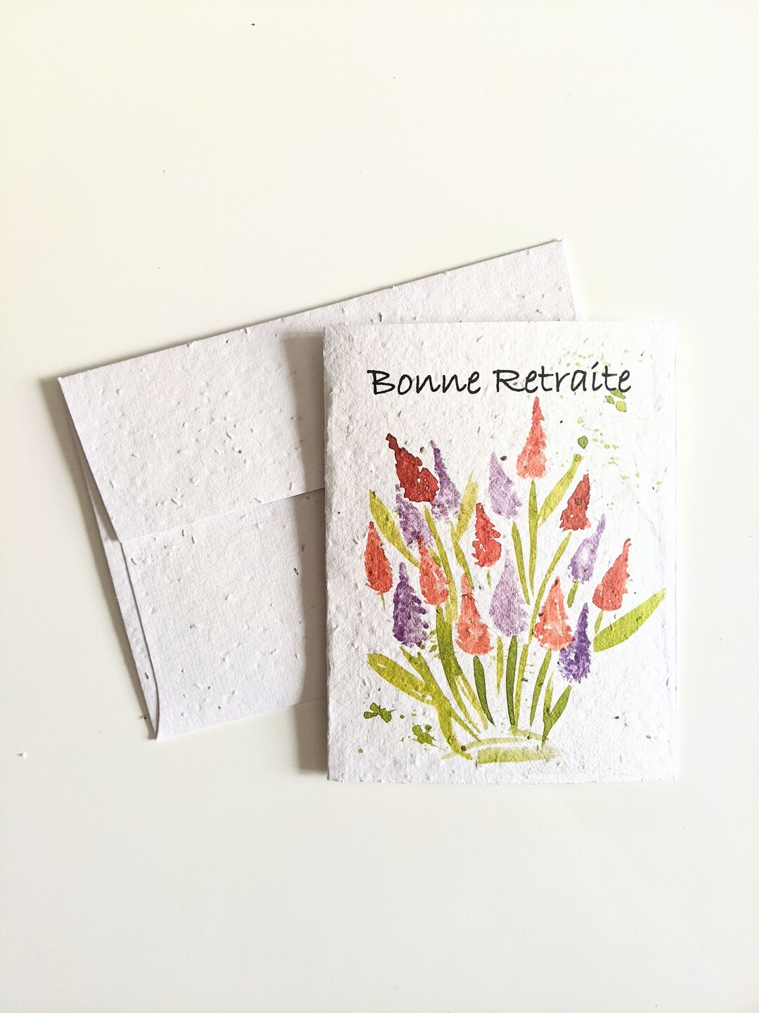 Happy Retirement, Watercolor Flower Plant on Plantable Seed Paper or ...