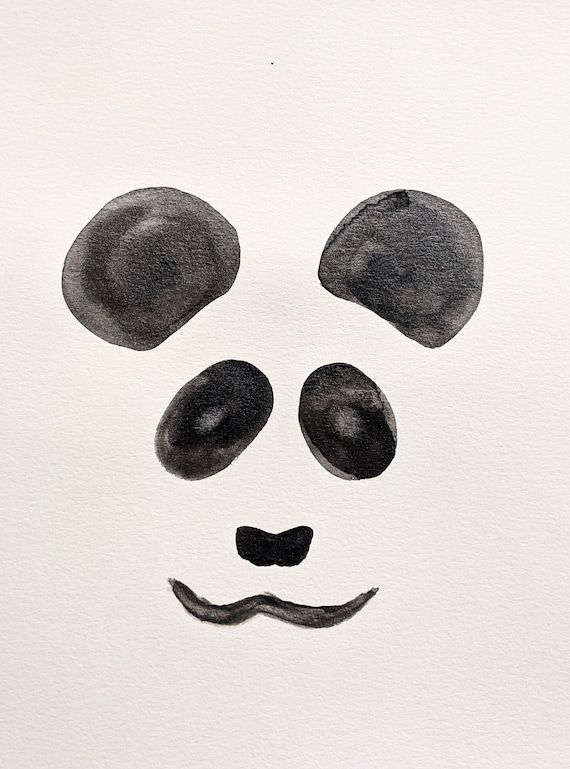 Panda Face Drawing Hands