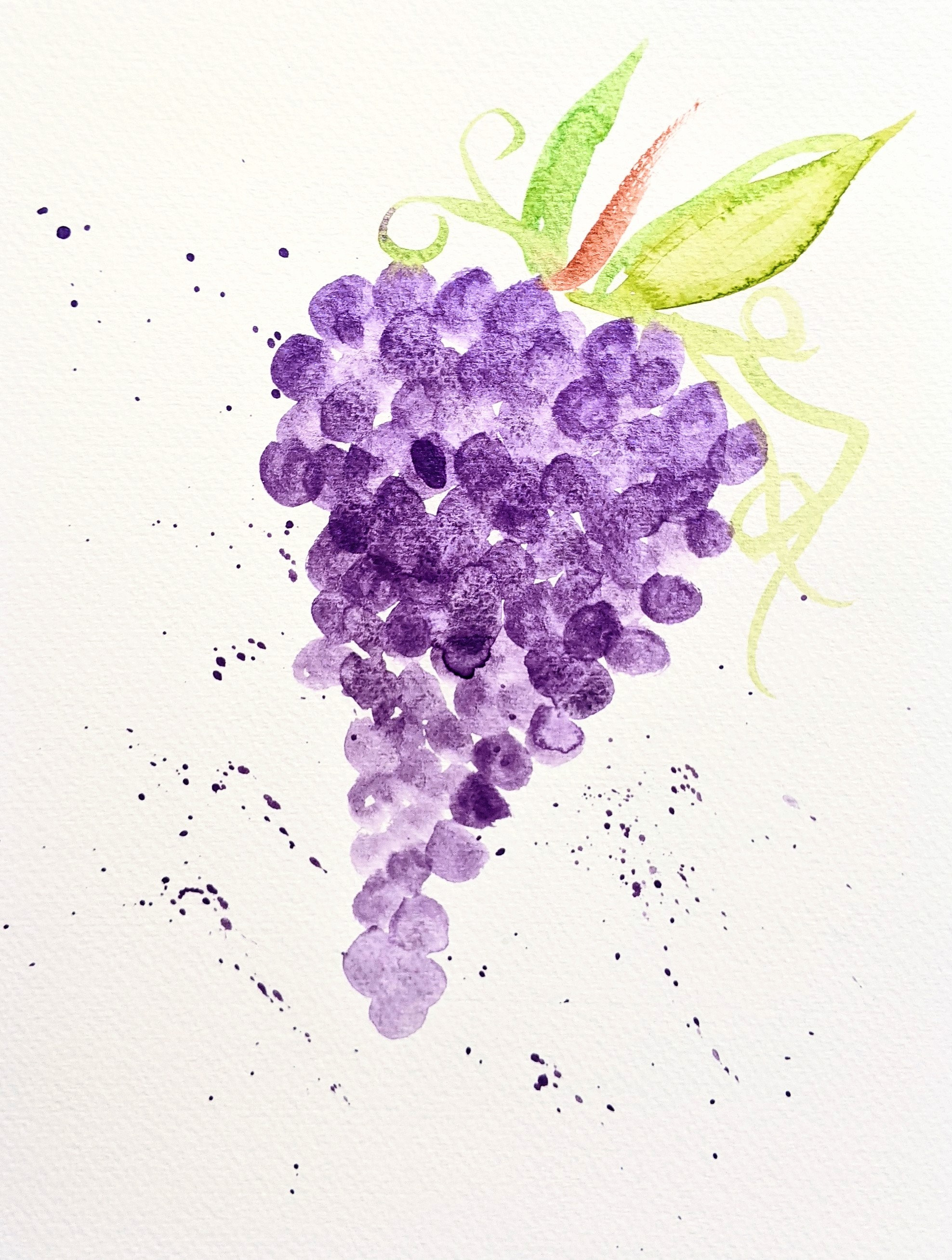 Trauben Aquarell original-Kunst von Hand gemacht Geschenk - Etsy.de