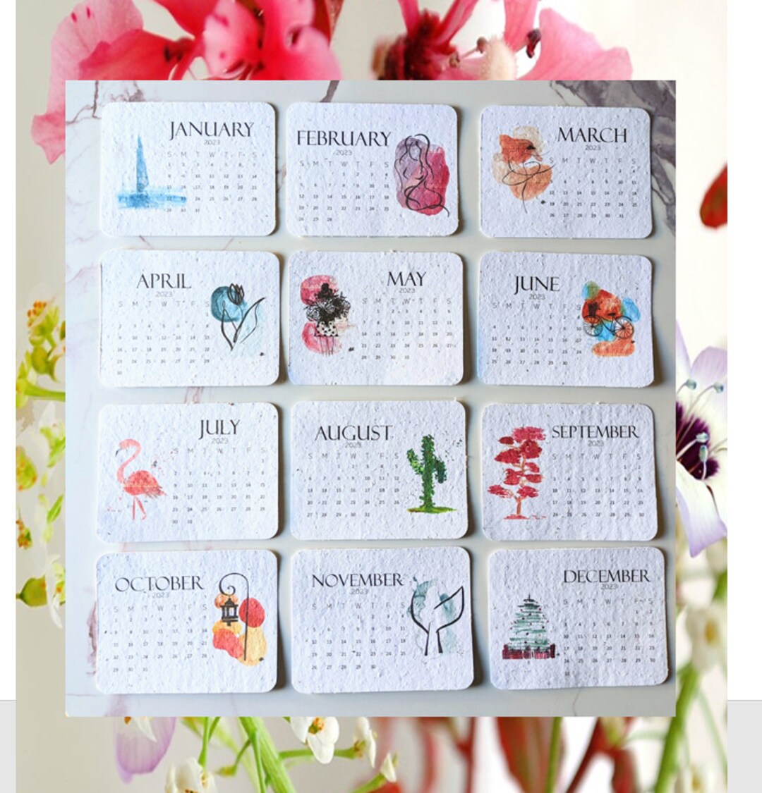 Plantable Calendar 2026, Wild Flower Seeds, Calendar on White Wild ...