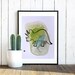 Triceratops Dinosaur Watercolor Painting, Black Marker Drawing on White ...