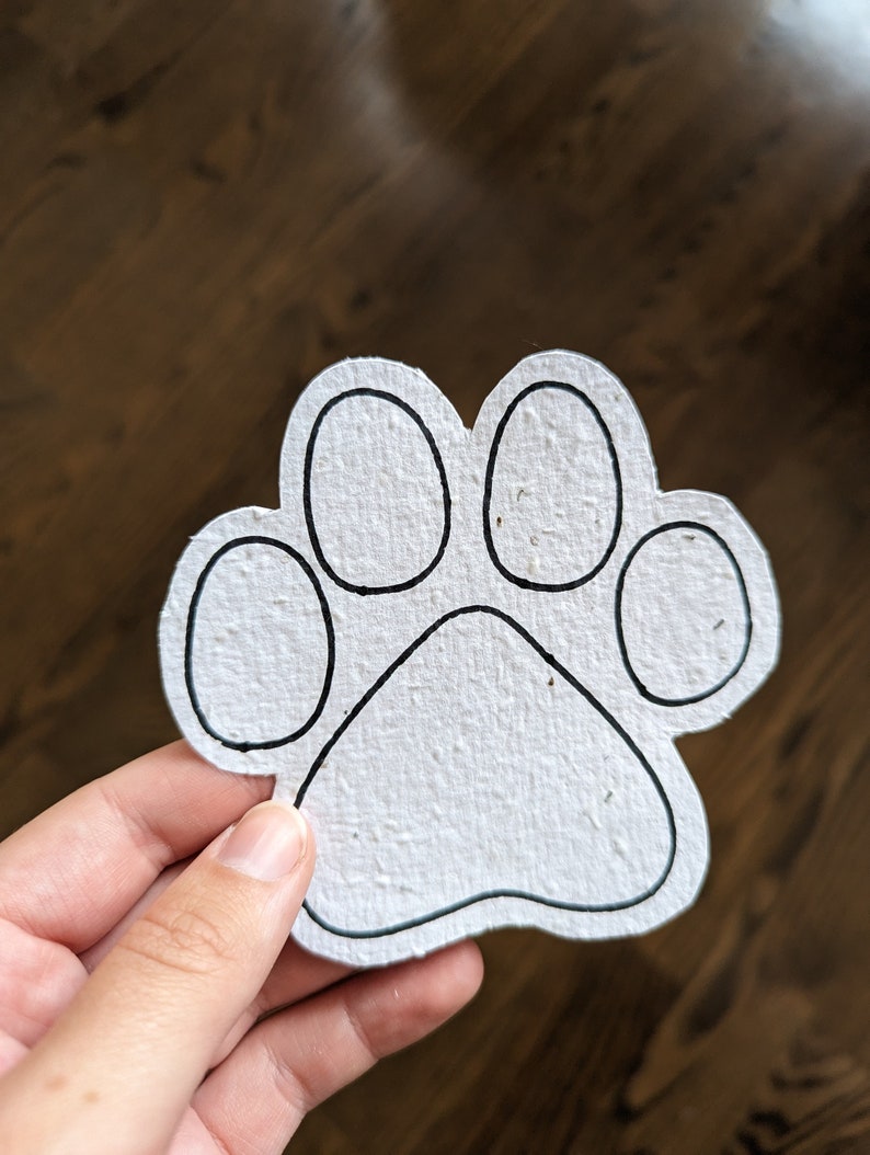 Plantable Paw Shaped Gift Tags Birthday Gift Tag Wild Flower - Etsy