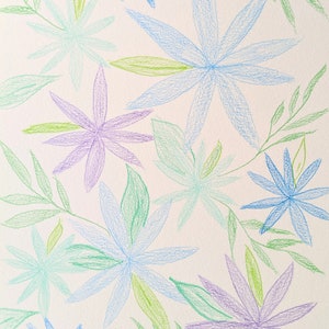 Spring Flower Pencil Drawing on Watercolor Paper, Wood Pencil Drawing ...