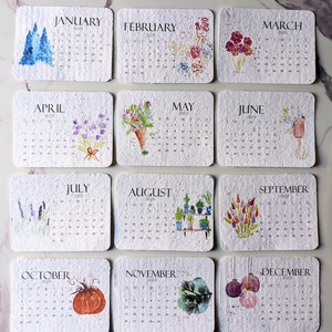Plantable Calendar 2025, Wild Flower Seeds, Calendar on White Wild ...