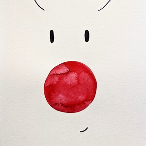 Rudolf the Red Nose Reindeer Watercolor Painting, Original Art, Made by ...