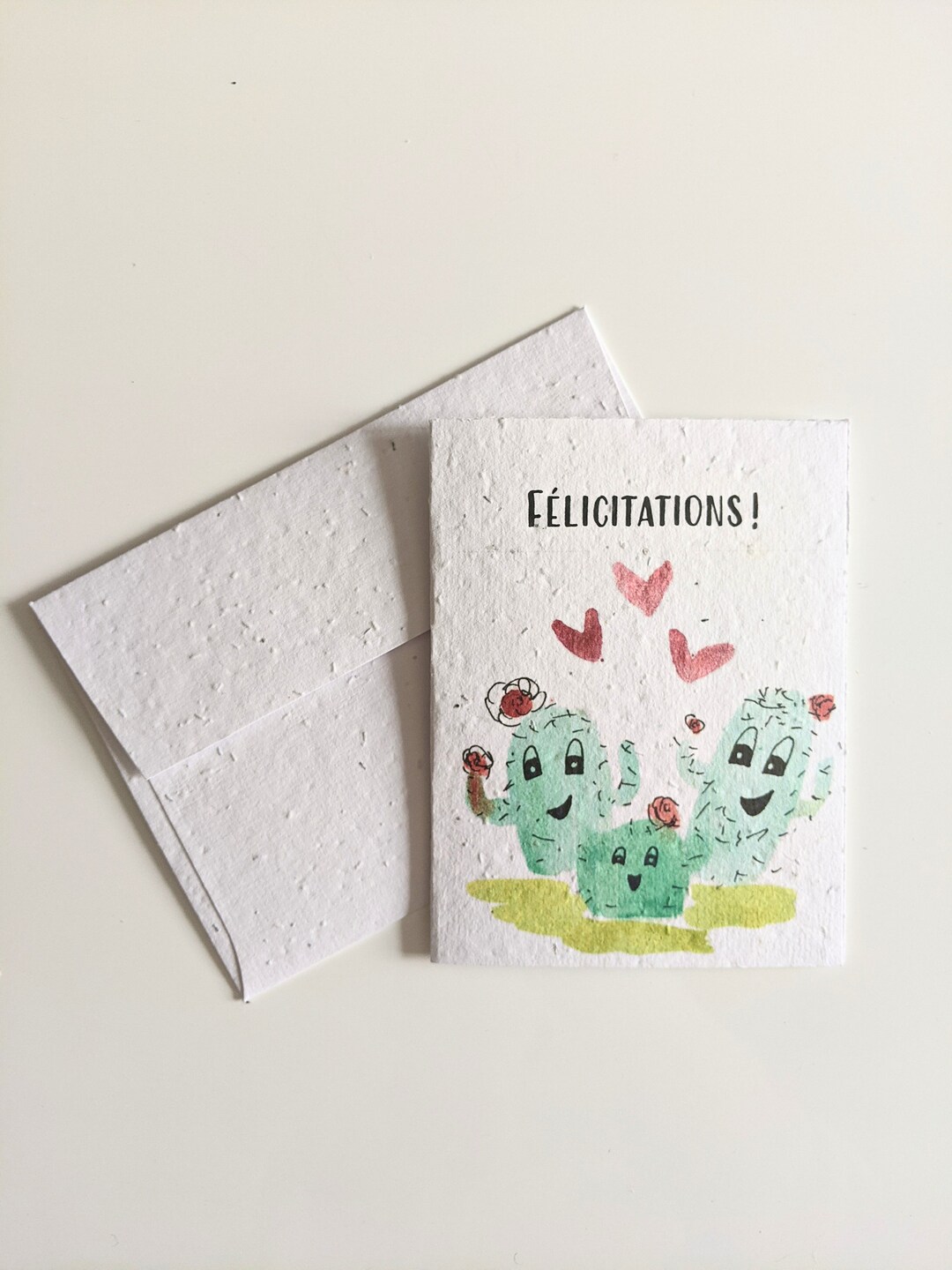Congratulations, Watercolor Cactus Family on Plantable Seed Paper or ...