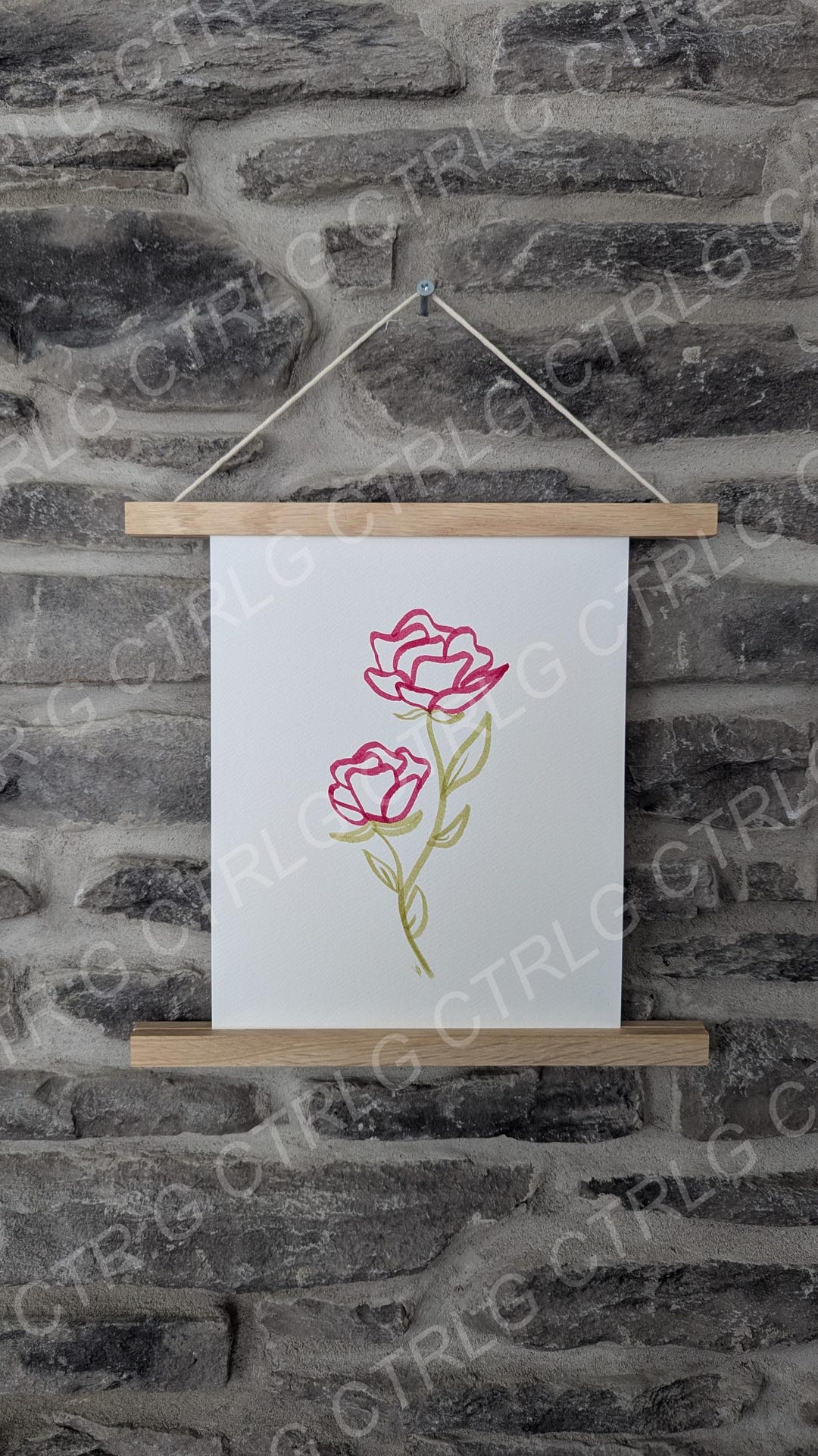 Briar Rose Flower, Marker Drawing, Decor, Original Art, Made by Hand ...