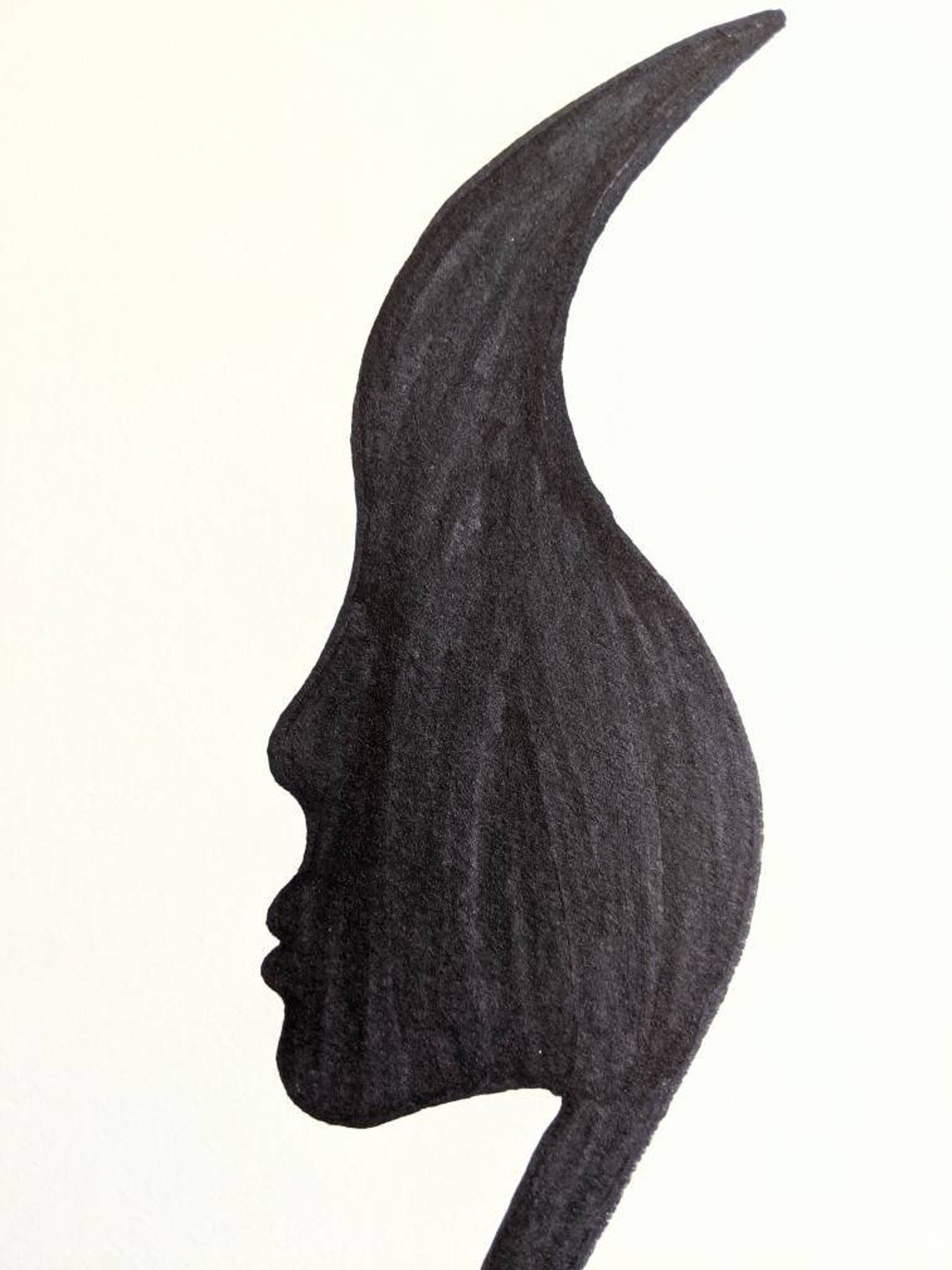 Women Face, Black Marker Drawing of Shadow Portrait of Women, on Perle ...