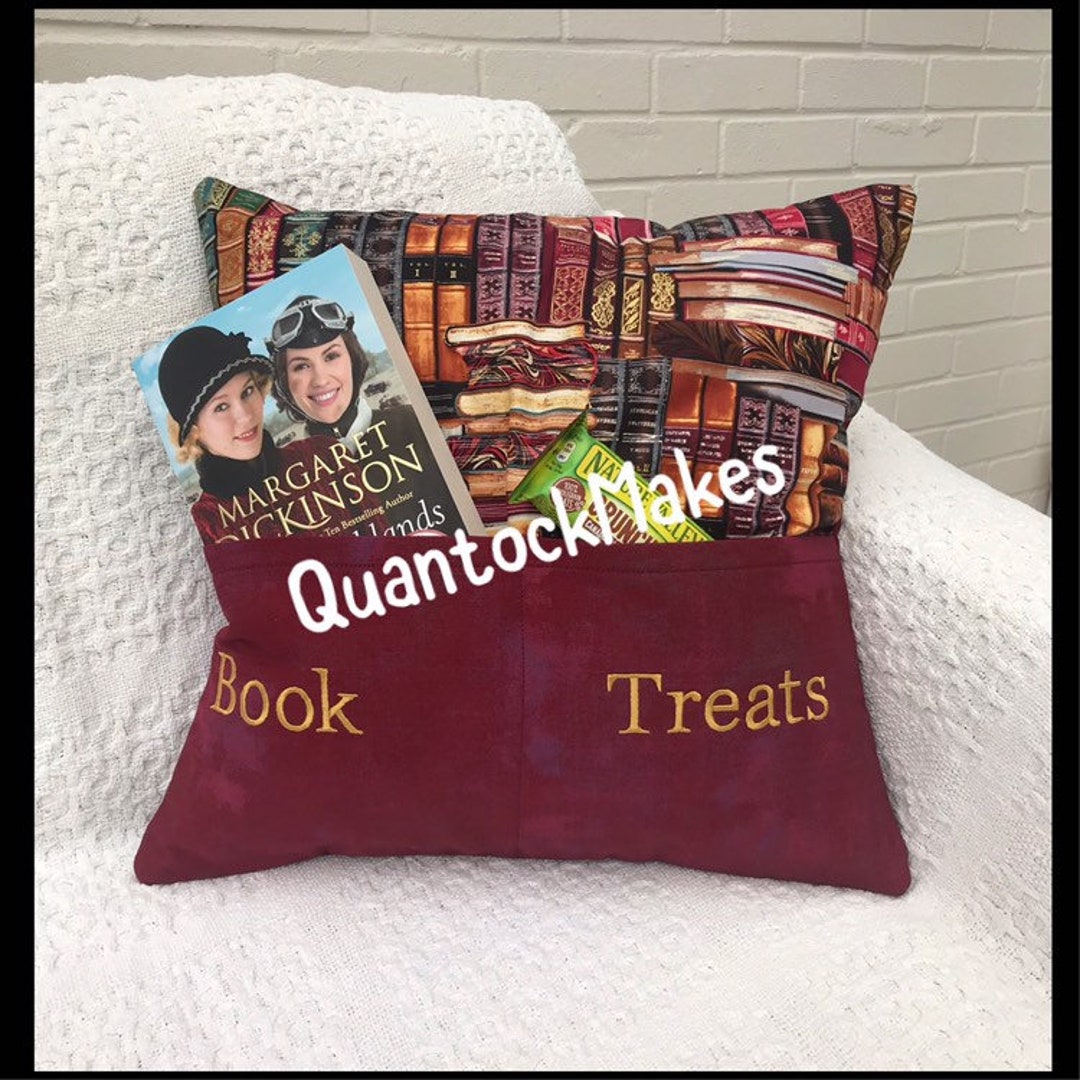 Stylish Library Book Fabric Two Pocket Cushion - Etsy